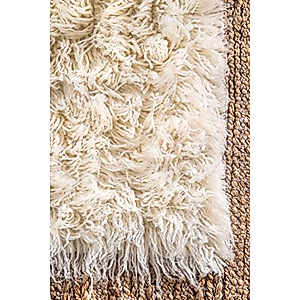 nuLOOM Elena Greek Flokati Shag Area Rug, 5' x 7', Natural