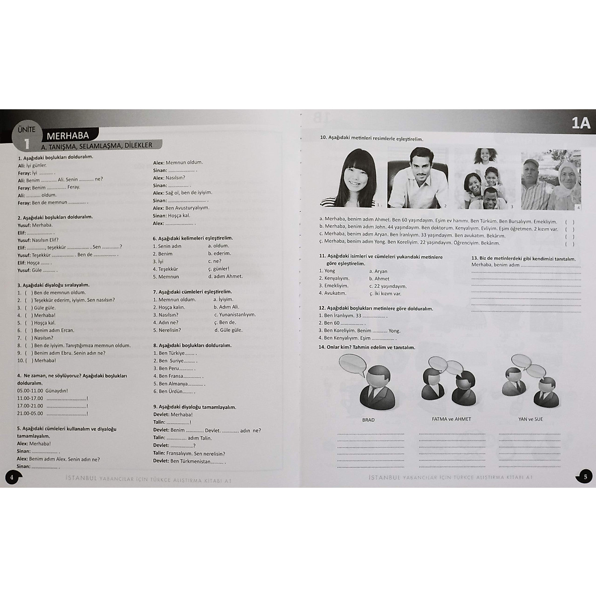 Istanbul A1 Turkish Language Course Book Set Beginner Level with Workbook