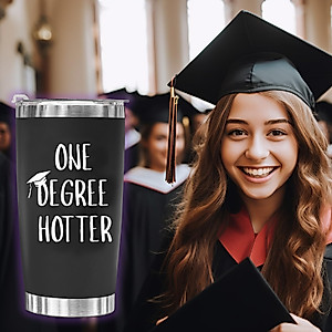 QSLST One Degree Hotter Tumbler 20 Ounce Graduation Gifts For Her Tumbler 20oz - One Degree Hotter Souvenir Tumbler For Masters Degree Phd Graduation Gifts - Graduation Party Decors
