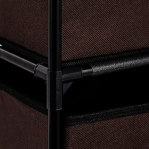 4-Tier Drawer Dresser for Bedroom, Clothes Organizer, Fabric Storage Tower for Clothing, Linens, Closet, Easy Assembly, Durable Materials (Dark Brown, Tall, 16.5x13.2x33.4 in)