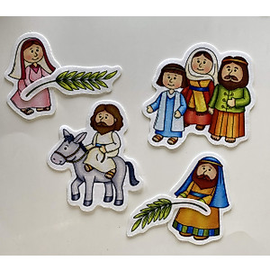 Easter Deluxe Felt Set for Bible Flannel Board Stories 37 Pieces Activity Pages Story He Has Risen Precut Figures Last Supper Crucifixion Resurrection Triumphant Entry Trial Gethsemane