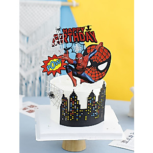 Ekate Spider Superhero Birthday Cake Toppers Adults Kids Hero Movie Themed Party Supplies