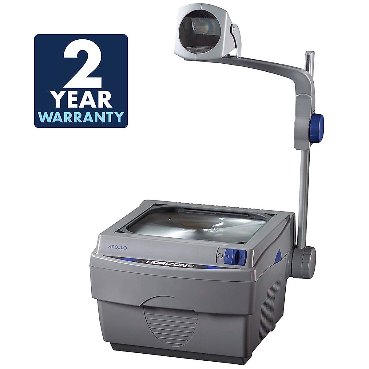 Apollo Overhead Projector, Horizon 2, 2000 Lumen Output, 10" x 10", Closed Head (V16002M), Gray