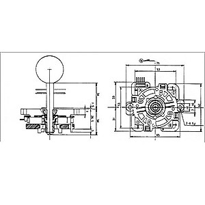 Sanwa JLF-TP-8YT Gray Ball Top Handle Arcade Joystick 4 & 8 Way Adjustable, Hori Fight Stick Repair Part (Mad Catz SF4 Tournament Joystick Compatible)