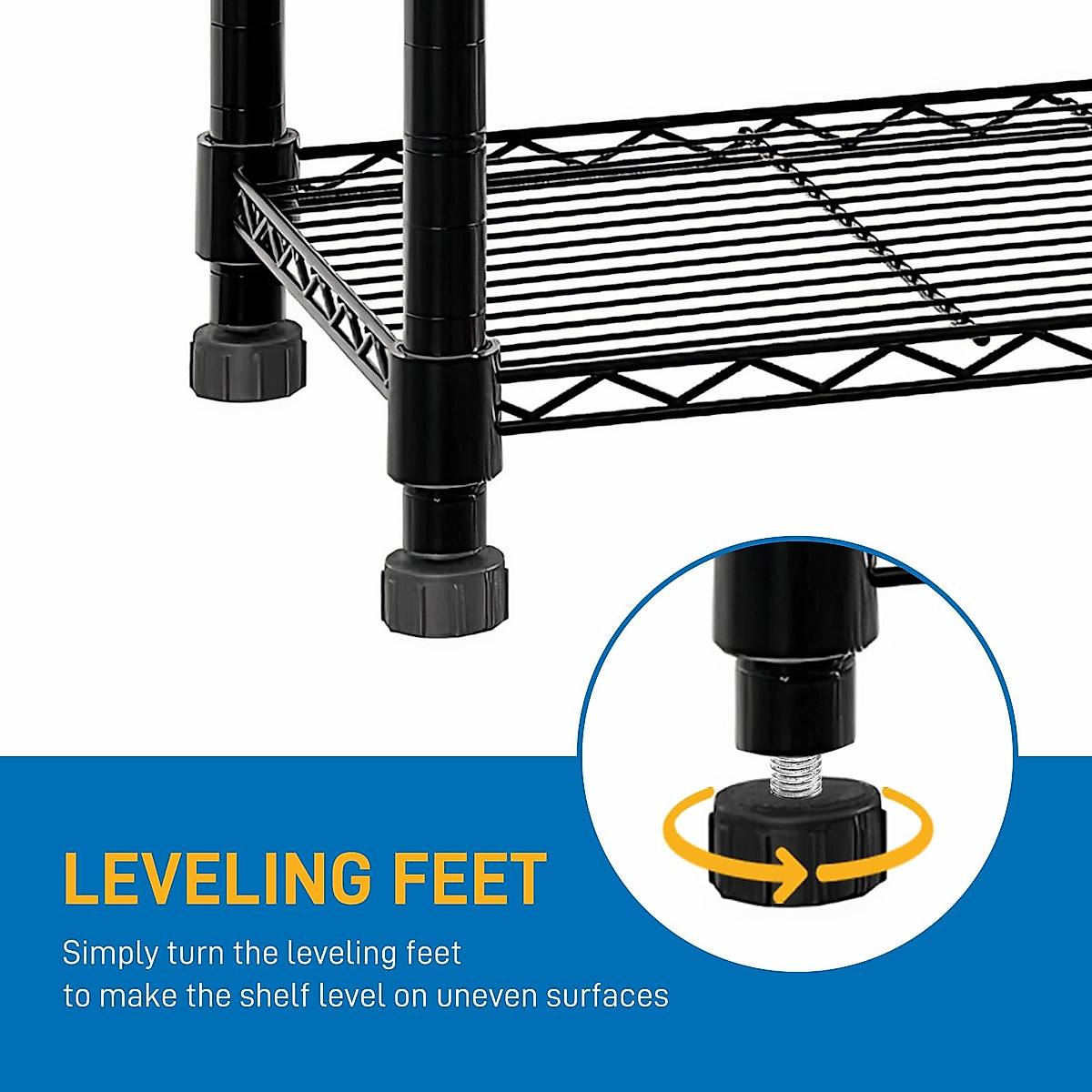 WZONICE98 5 Tier Storage Shelves Standing Shelf Units NSF Wire Garage Organizer Heavy Duty Garage Shelving Unit L Shaped Clothes Rack for Corner Laundry Bathroom Kitchen Pantry Closet