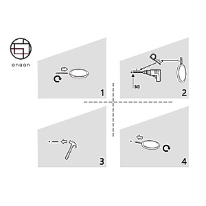 anaan Coracle Floating Shelf Wood Round Wall Mounted Showcase Wall Shelf Hanging Planter Storage Wooden Shelf for Plants Photo Candle Invisible Wall Decoration Design Set of 2 (Diameter Ø5.9 inch)