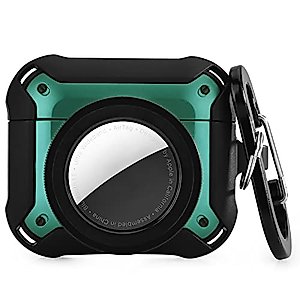 TOROTOP Compatible for Airpods 3 Case Cover with AirTag Holder, Cool 3D Camera Design for AirPods 3rd Generation Case 2021 with Keychain, Cute Shockproof Protective Case for Apple Airpod Gen 3-Green