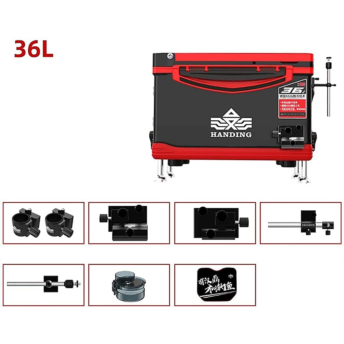 Fishing Box, Portable 36L Full Set of Ultra-Light and Multi-Functional Table Fishing Box with Hidden Backrest, Four-Leg Lift, for Outdoor Camping Competition