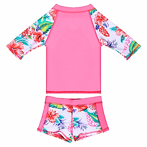 LOSORN ZPY Baby Toddler Boy Girl Two Piece Swimsuit Swimwear Bathing Suit UPF 50+ Pink M