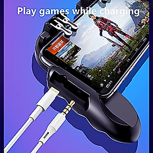 4 Trigger Mobile Game Controller with Cooling Fan Adjustable Stand for PUBG/Fotnite 6 Finger Operation GAMR or L1R1 L2R2 Gaming Grip for 4.7-6.5" iOS Android Phone