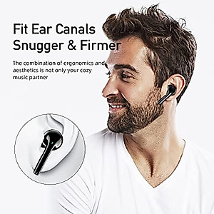 KENKUO Wireless Earbuds with LED Digital Display Charging Case, Dual Dynamic Drivers Wireless Earphones with 40Hours Playtime for Android iOS Cell Phone Computer Laptop, Black