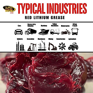 Lithium Grease Superkote 2000 / NLGI 2 / Multipurpose/Lithium/Lubricant/EP/High Temp/Industry/Construction/Automotive/Red Grease / 360g