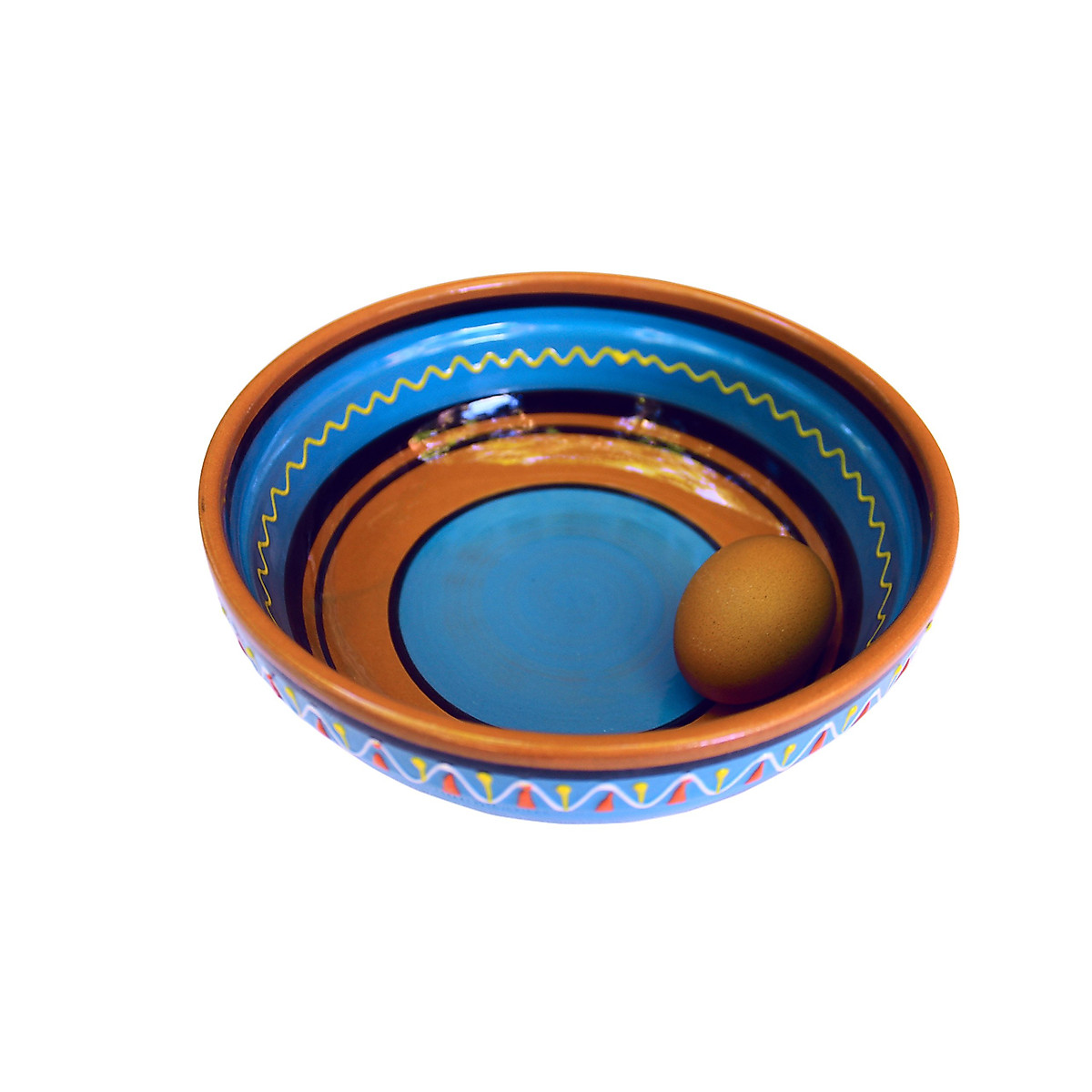 Cactus Canyon Ceramics Spanish Terracotta Deep Serving Dish, Blue