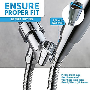 SparkPod Handheld Shower Head Holder - Premium ABS Plastic - 360 Degree Rotatable Solid Brass Ball - Compatible with 7/8" (2.25cm) Diameter Hose - Bonus Plumber's Tape (Luxury Polished Chrome)