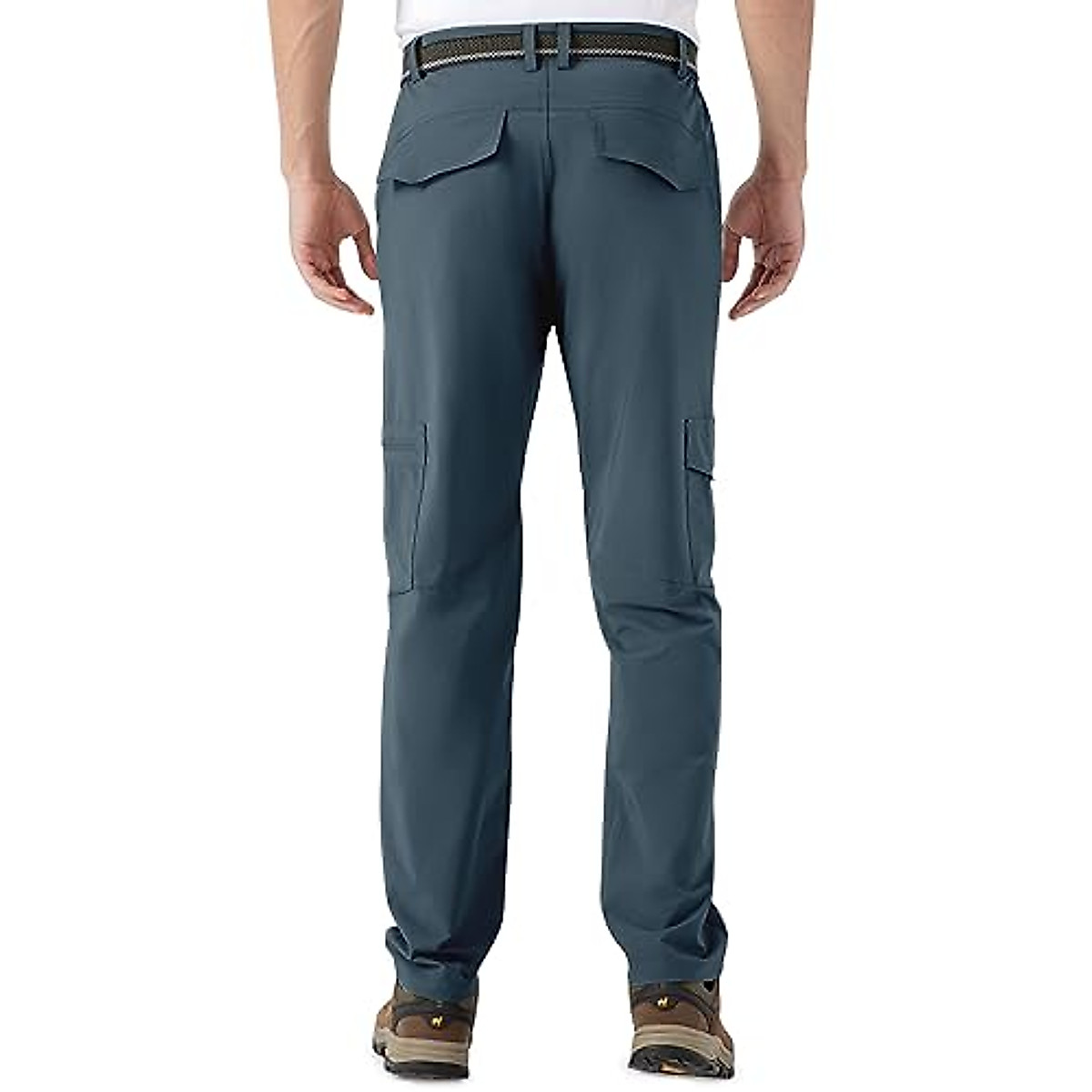 Rdruko Men's Lightweight Work Pants Waterproof Quick Dry Stertch Outdoor Hiking Cargo Pants (Cold Gray,US 36)