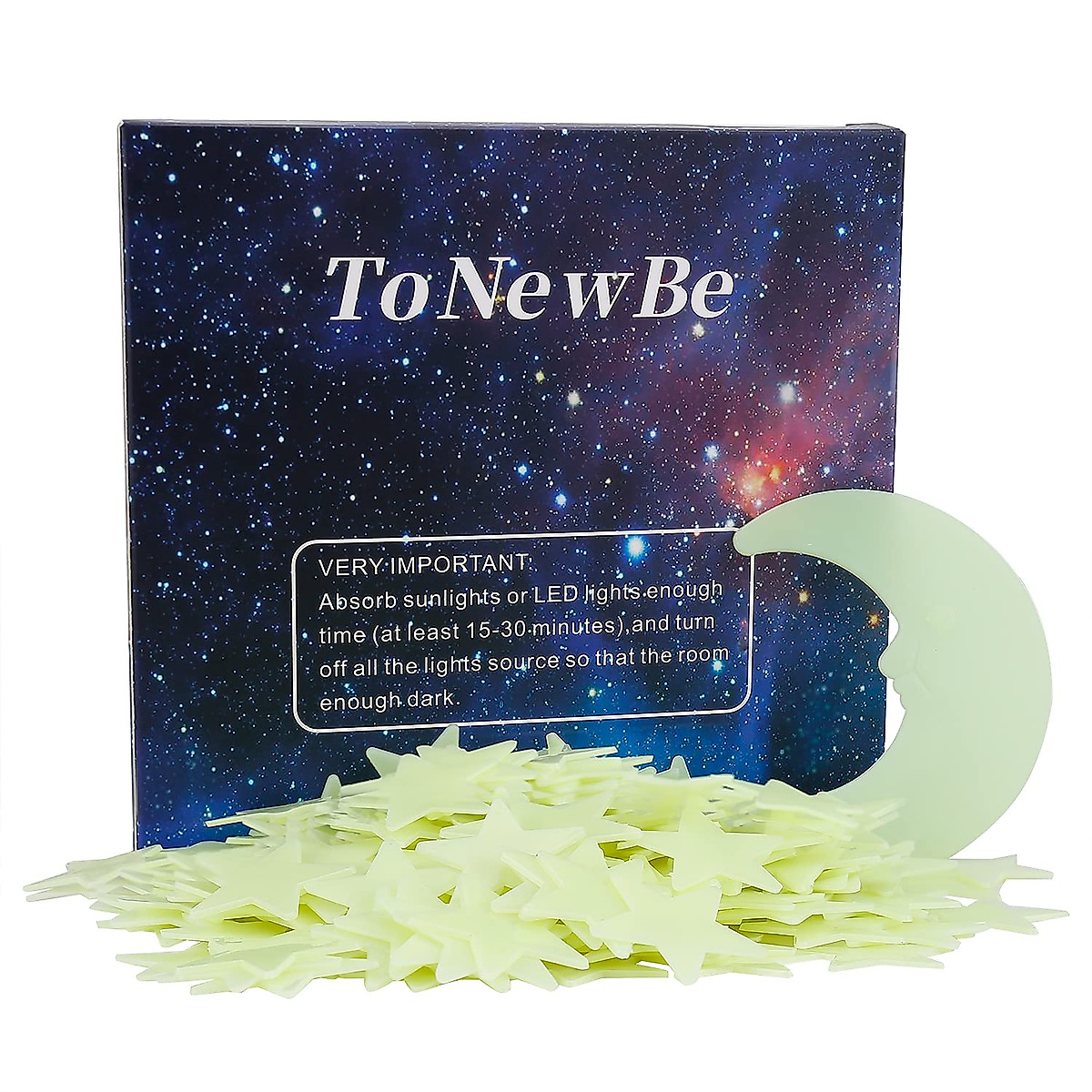 Glow in The Dark Stars with Moon,Wall Stickers for Kids,200 Stars with 1 Moon,300 Stickers