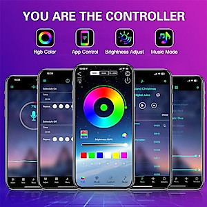 Remote Car LED Strip Lights, Multicolor Interior Car Lights,16 Million Colors 5 in 1 Ambient Lighting Kit with 236 inches Fiber Optic, Function and Wireless APP Control (5 in 1 APP)