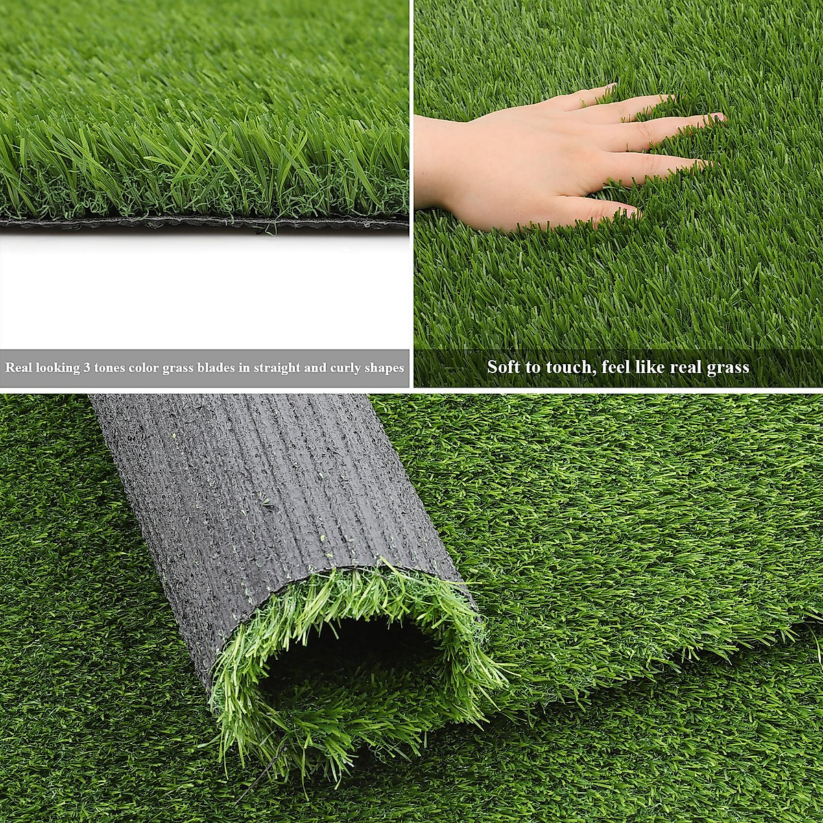 SHACOS Artificial Grass Rug 3x5 Feet 1.2 inch Outdoor Fake Grass Turf Mat Turf Grass Rugs with Drainage Holes Grass Carpet for Dogs Gym Patio Yard Balcony Landscape Lawn Deck Decor