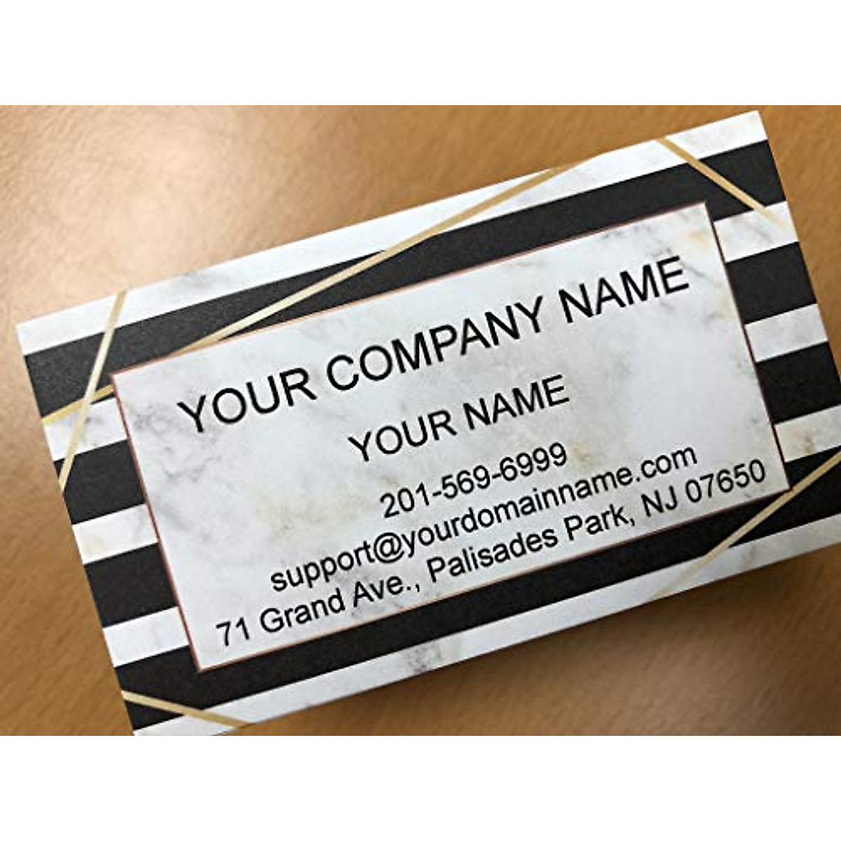 Custom Premium Business Cards 100 pcs Full color - Printed on Classic matte paper 14pt (114 lbs. 308gsm) (Marble Stripes), Made in The USA