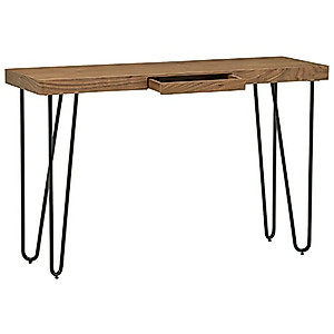 Amazon Brand – Rivet Hairpin Wood and Metal Tall 29.5" Console Bar Table, Walnut and Black