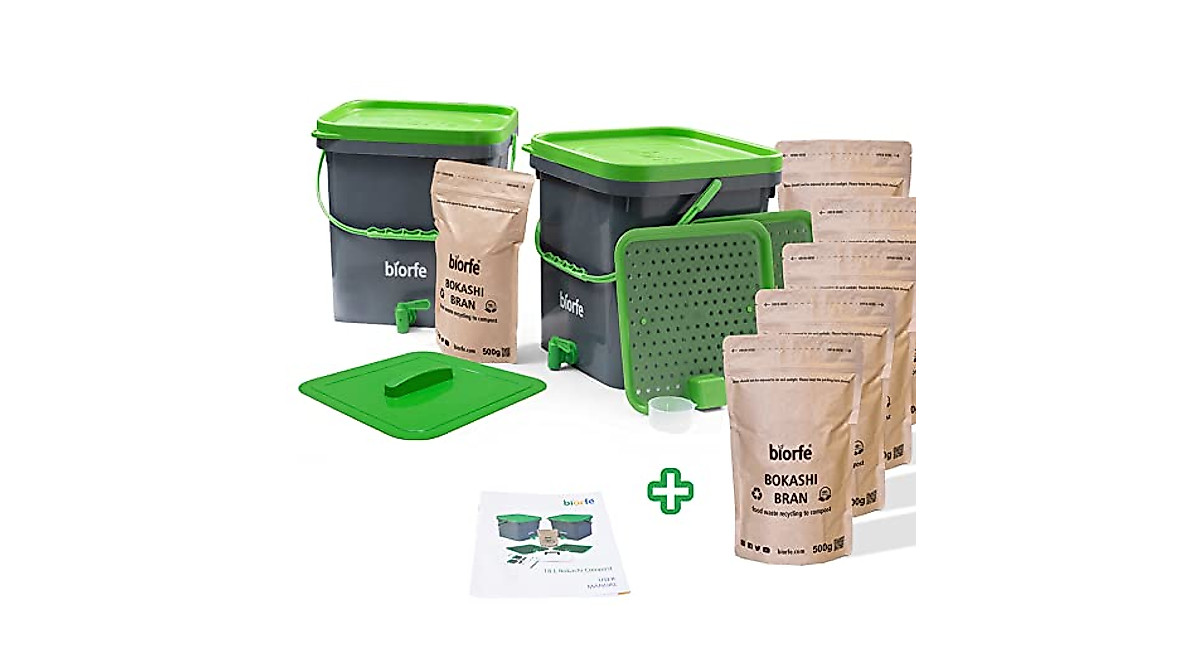 Biorfe 2 Bucket Bokashi Compost Kit for Indoor Vegan Waste