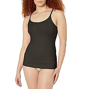 Maidenform Womens Long Length Cami, Firm Control Microfiber Smoothing Tank Shapewear-tops, Black, Large US
