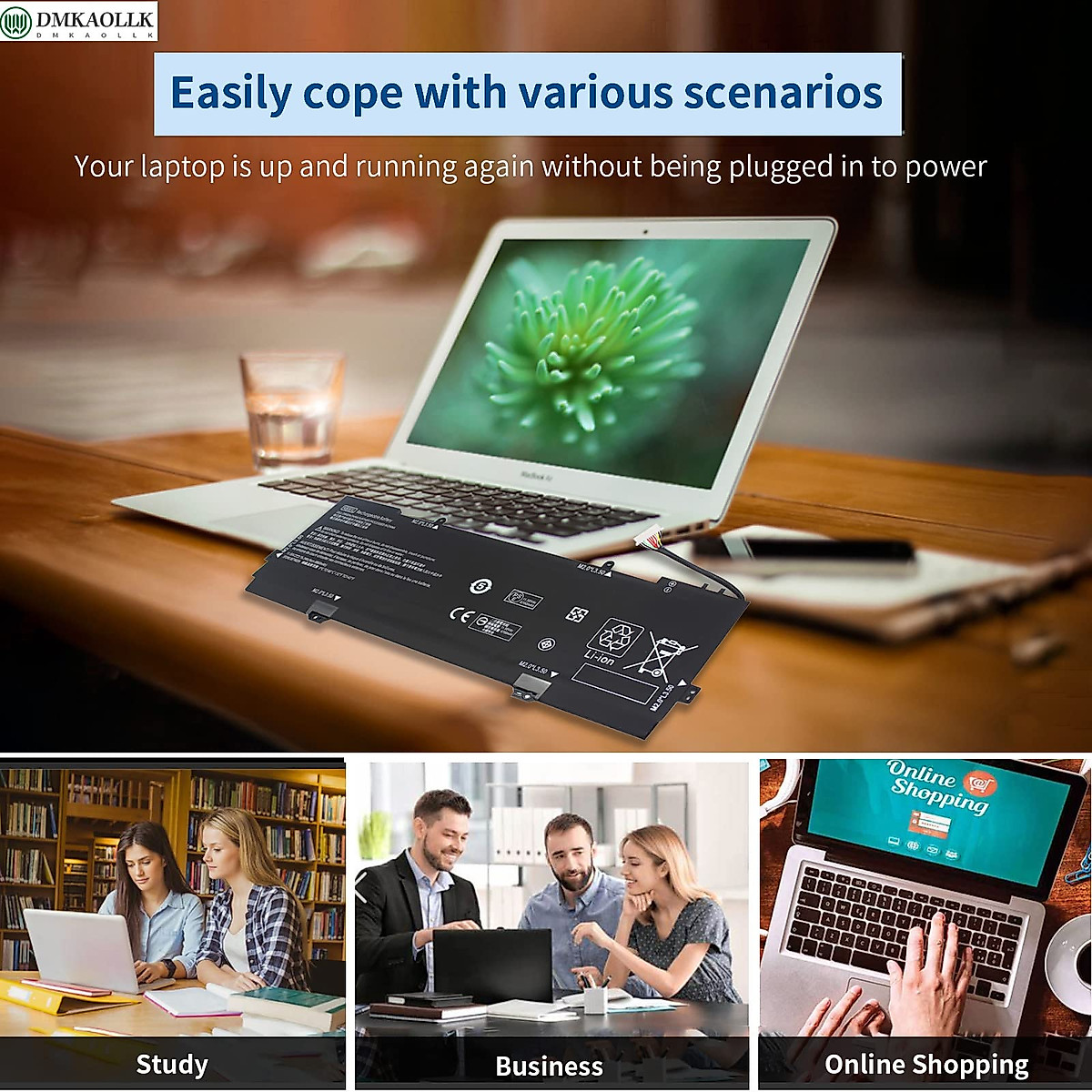 DMKAOLLK KB06XL Battery for HP Spectre X360 15 15-bl012dx 15-bl112dx 15-bl0xx 15-bl1xx 15-bl062nr 15-bl075nr 15-bl102no 15t-bl000 15t-bl100 Series 902499-856 902499-855 902401-2C1 11.55V 77.92Wh