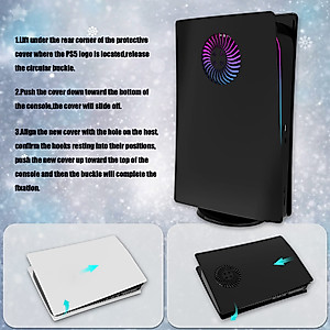 Heiko Premium ABS Replacement Shell for PS5 Digital Version, Upgrade Your Console with This Heiko Replacement Shell Featuring Cooling Vents and a Sleek Design(Black)