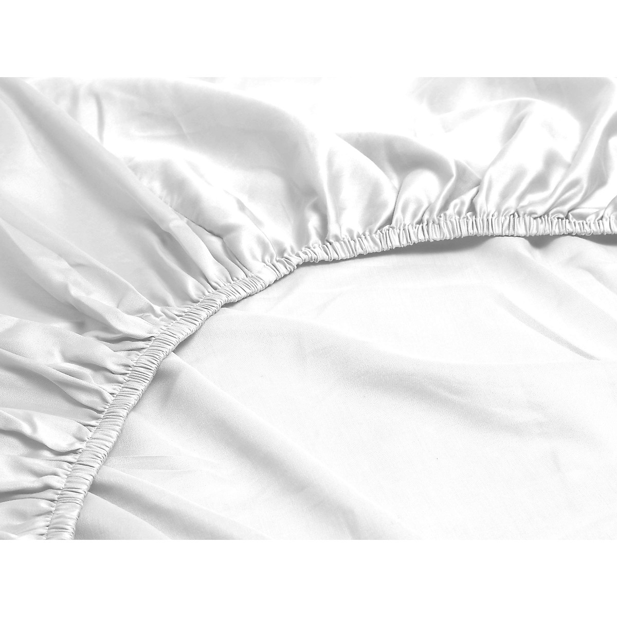 Linen and Towel 100% Organic Jersey Cotton Crib Fitted Sheet White Color Set of 2