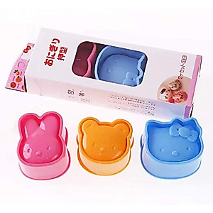 Halloluck 3 Pack DIY Sushi Rice Decorating Mold Picnic Kitchen Animal Mold Rice Mold Shaper Bento Accessories