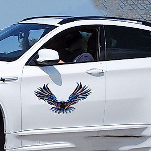 Practisol Bald Eagle Car Decals American Flag Car Decal Stickers Patriotic American Eagle Car Decal Graphics Vinyl Stickers Decals for Car Hood Window Body Side Decal and Graphics (3 Sizes 4 Pack)