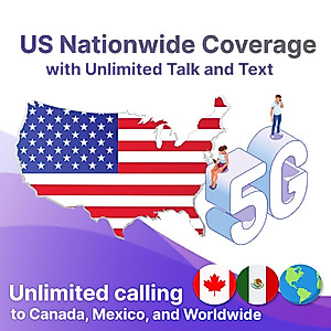 Jethro Mobile Cell Phone Plan for Seniors & Kids (No Contract), 8GB High-Speed Data, Unlimited Talk & Text, SIM Card Kit (1 Year)