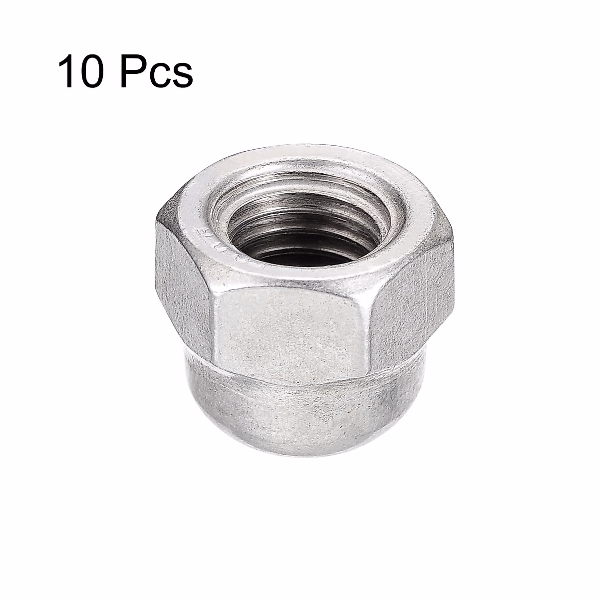 uxcell 3/8-16 Acorn Cap Nuts,10pcs - 304 Stainless Steel Hardware Nuts, Acorn Hex Cap Dome Head Nuts for Fasteners (Silver)