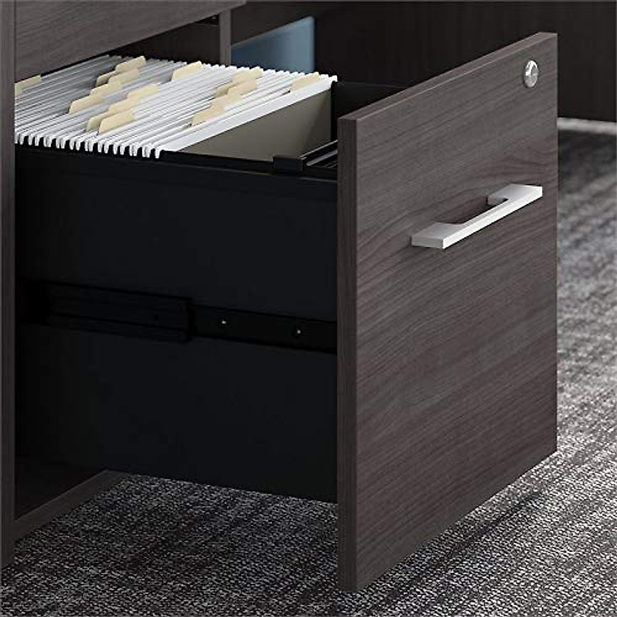Bbf Office 500 16W 3 Drawer File Cabinet in Storm Gray - Engineered Wood