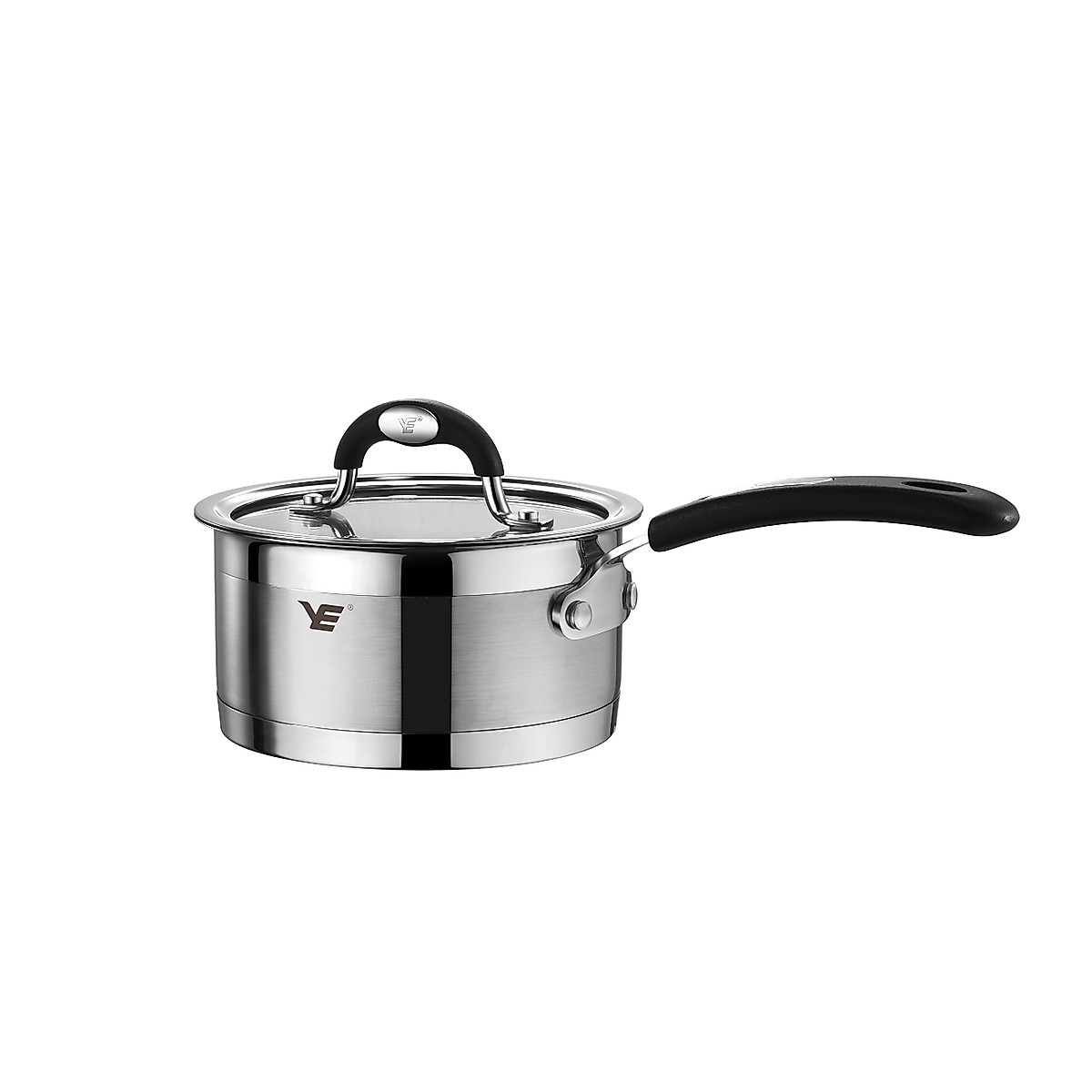 1.7-Quart 304 Stainless Steel Milk Pan Saucepan with Lid Cookware,Multipurpose Soup Pot Small Cooking Pot Pan with Long Heatproof Handle,Incuction Compatible,Dishwasher Safe, 1.7Qt Silver