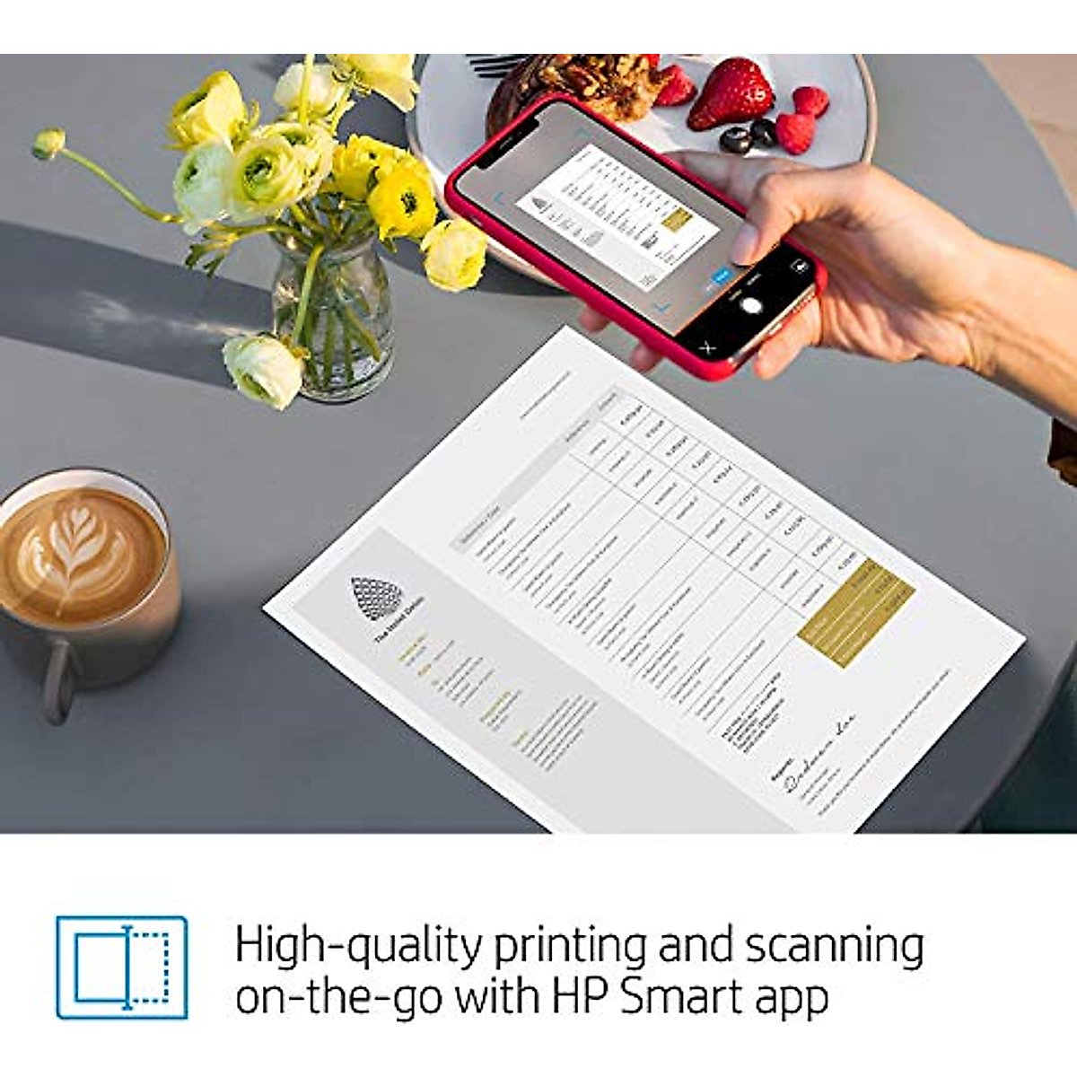 HP Tango X Smart Wireless Printer with Indigo Linen -cover – Mobile Remote Print, Scan, Copy, HP Instant Ink (3DP64A)