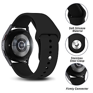 Sport Band for Samsung Galaxy Watch 7/6/5/4/FE Band 40mm 44mm/Galaxy Watch 6 Classic 47mm 43mm/4 Classic 46mm 42mm/Active 2/Watch 5 pro 45mm/3 41mm Women/Men,20mm Silicone Strap Correa Wristbands 4PCS
