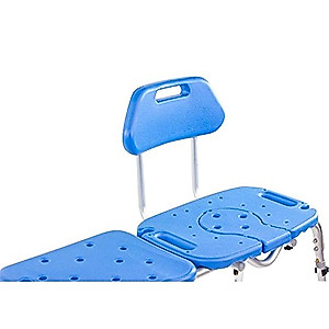 Bath Transfer Bench with Cutout Shower Seat, Deluxe All-Access Chair for Tub and Shower Transfers, Raised Toilet Seat for Seniors and Elderly Bathroom, Adjustable Height, Includes Insert, Blue