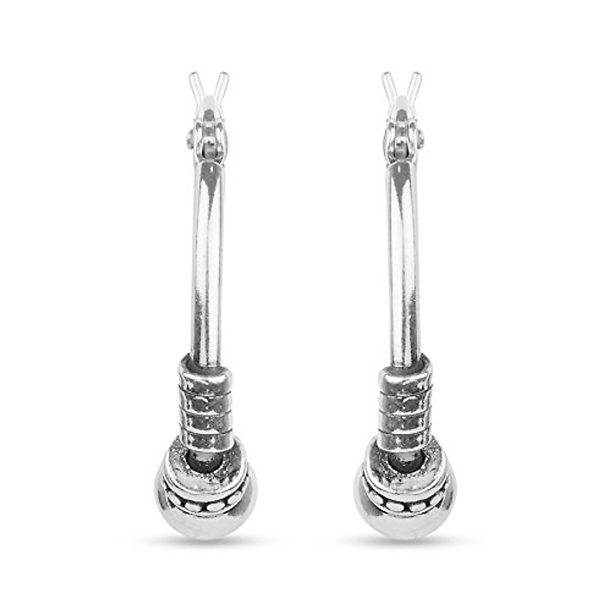 LeCalla Sterling Silver Jewelry Hollow Hoop Balinese Earrings for Women