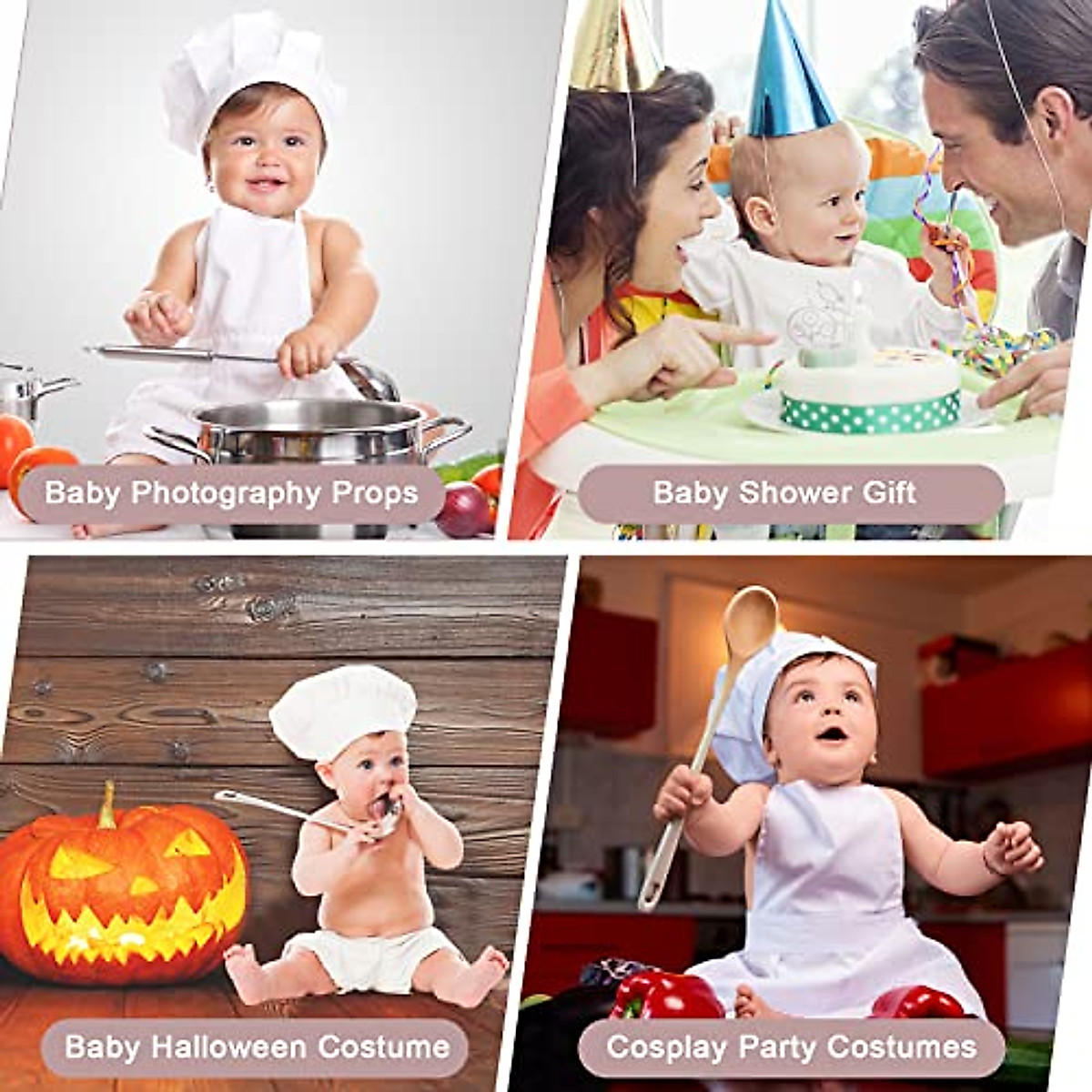 Yunnyp Newborn Baby Chef Costume Baby Photography Photos Outfits Hat Apron Outfit for Boys Girls Photography Props