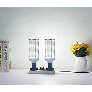 LED Corn Bulb,60 Watt (400W Equivalent),5500 Lumen,6000K- 6500K,Cool Daylight LED Street and Area Light,E26/E27 Medium Base,for Outdoor Indoor Garage Warehouse High Bay Barn Backyard and More，2 Pack