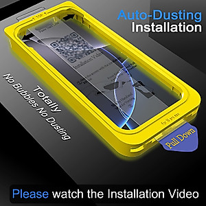 Ferilinso [Auto Dust Install] 3 Pack Screen Protector for iPhone 16 Pro Max [Phone Case fit], 3 Tempered Glass Camera Lens Protector Accessories for Apple