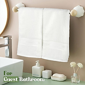 Cleanbear Pure White Hand Towels Set - Ultra-Absorbent Bathroom Towels, 100% Long Staple Cotton, Set of 2, Ideal for Home Décor