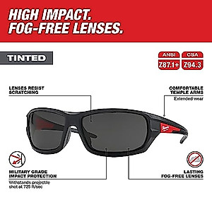 Milwaukee Tool 48-73-2025 Performance Safety Glasses Fog-Free, Anti-Scratch Tinted Lens