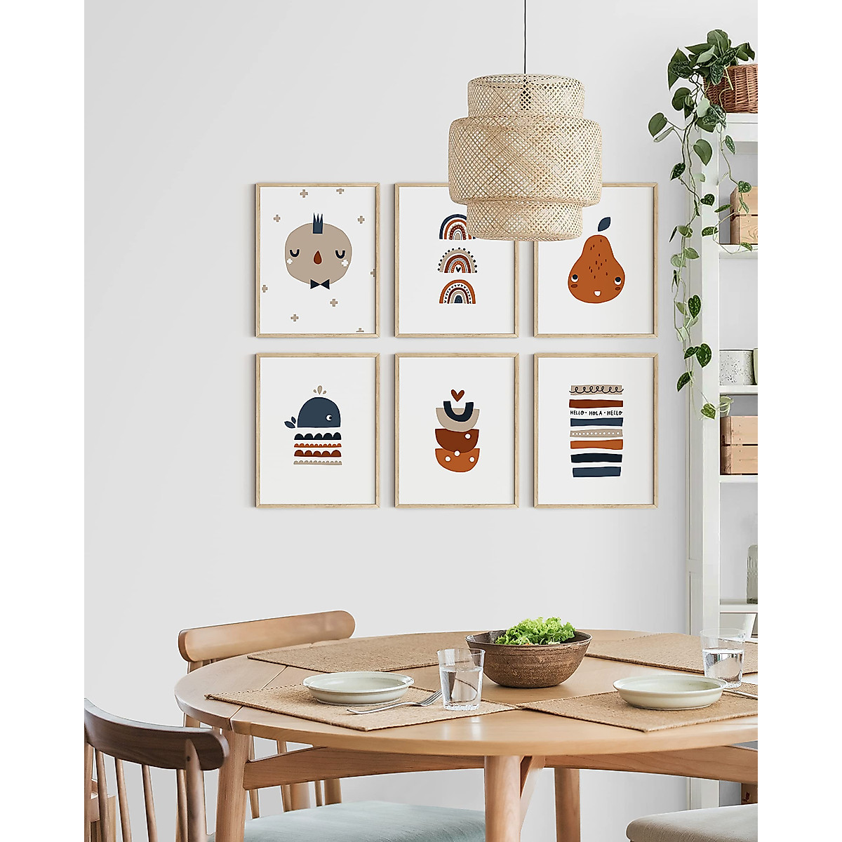 HAUS AND HUES Boho Nursery Wall Decor Set of 6 Baby Room Wall Decor for Baby Boy Nursery and Baby Girl Nursery Decor | Kids Wall Art Nursery Art Prints Baby UNFRAMED 8"x10"