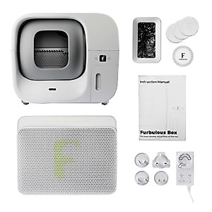 Furbulous Box Automatic Self-Cleaning and Packing Cat Litter Box APP Control Smart Monitor System Integrated Safety Protection 60L Large Capacity Litter Box for Multi Cats