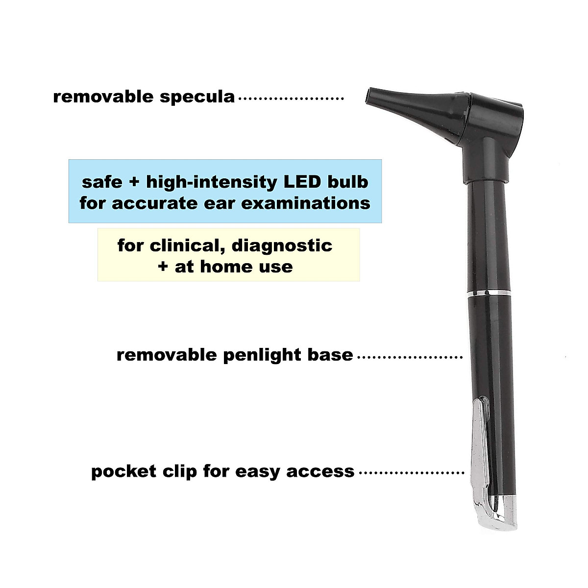 ASA TECHMED Dual Head Stethoscope Set with Snellen Eye Chart, Taylor Percussion Hammer, Otoscope w/Batteries, LED Pupil Gauge Penlight, Retractable Tape Measure, 4 in 1 Ballpoint Pen