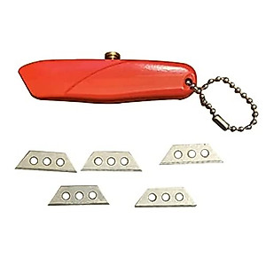 Mini Keychain Knife Box Cutter for Keyring – Small 3 Inch Utility Knife with 5 Extra Blades – Great Package Opener