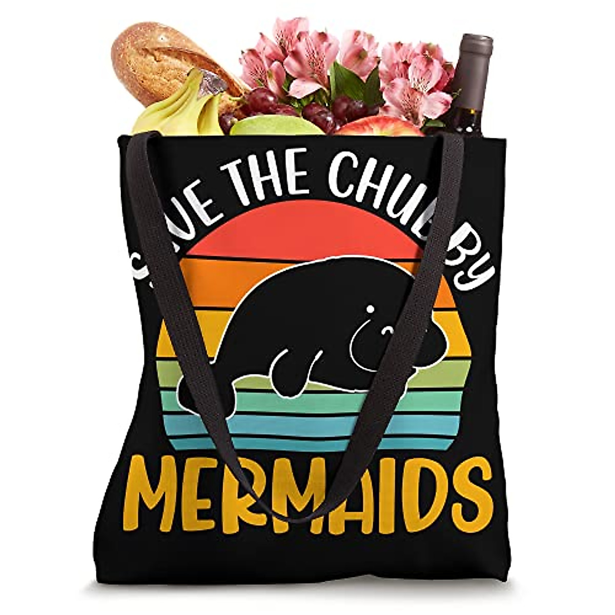 Save The Chubby Sea Cow Mermaids Manatee Floaty Potatoes Tote Bag