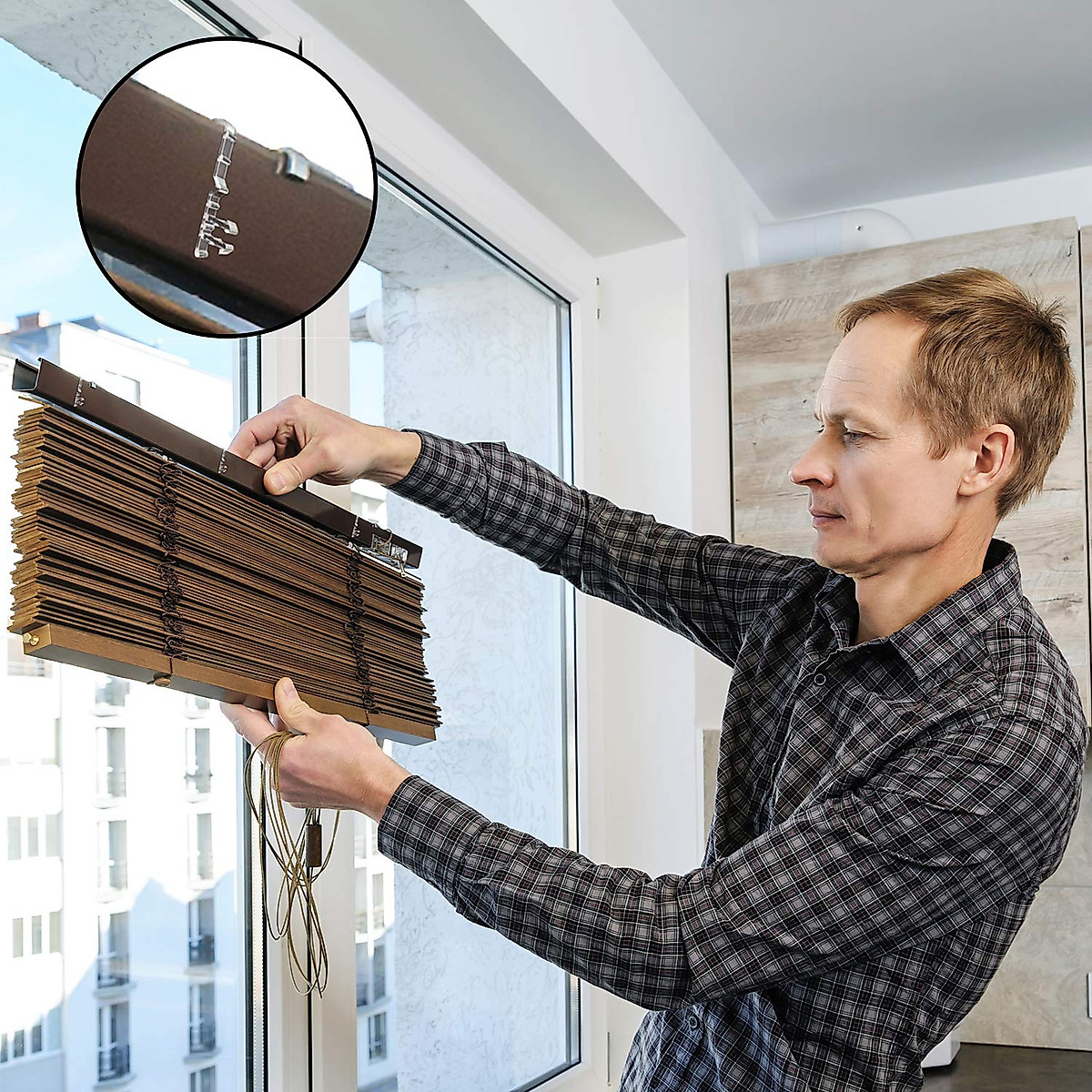 Valance Clips for Blinds 2 Inch Hidden Channel Window Blind Clips Clear Plastic Replacement Accessories Parts for Horizontal Wood Blinds (20 Pieces)